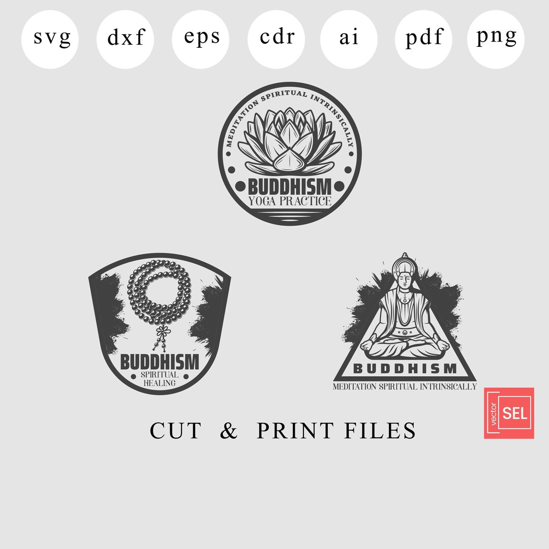 Buddhism Dxf Files, Buddhist Monk Laser Cut, Meditation Svg File for ...