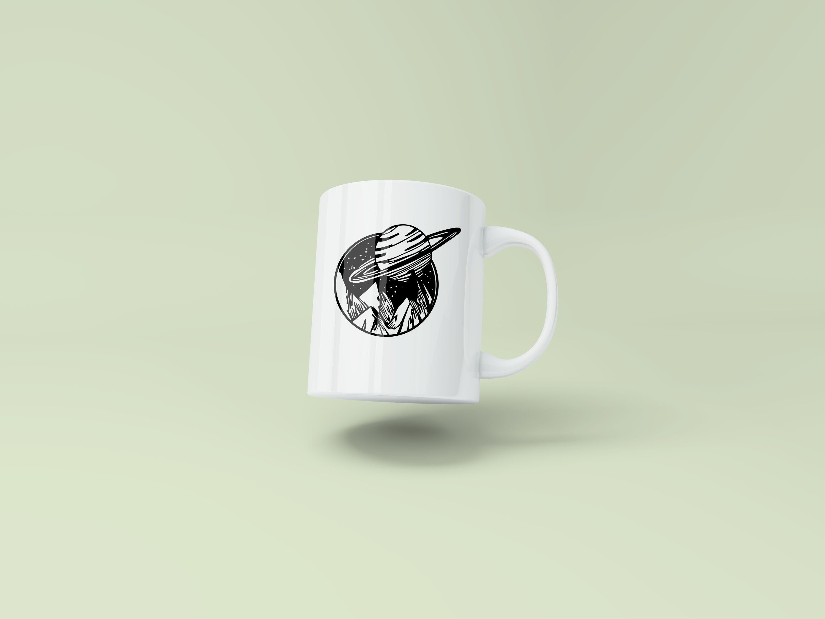 Space Mountain Scene Dxf Files Saturn Mountain Laser Cut Space Svg File ...