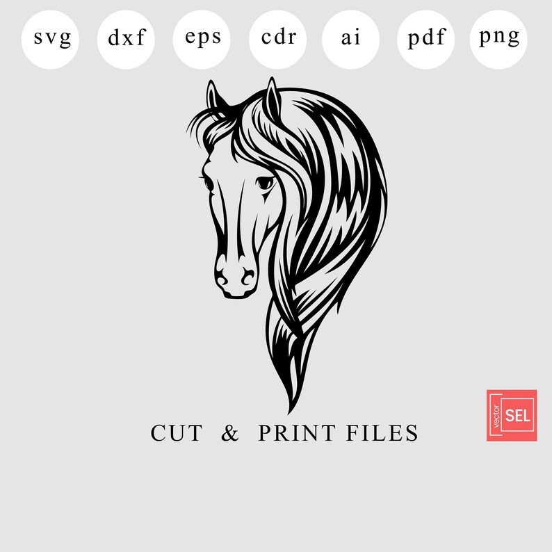 Horse Head Dxf Files, Charger Laser Cut, Pony Svg File for Cricut ...