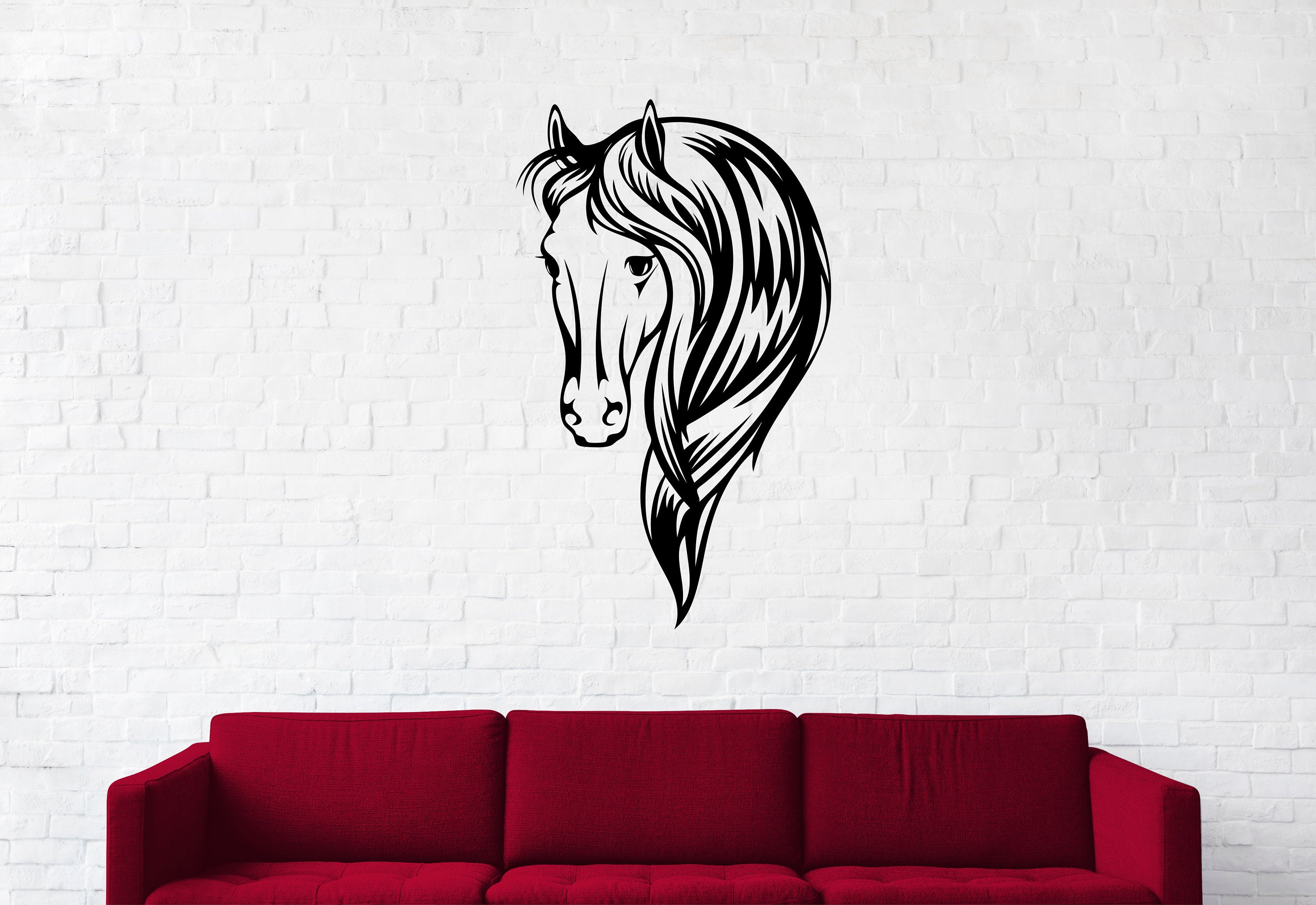 Horse Head Dxf Files, Charger Laser Cut, Pony Svg File for Cricut ...