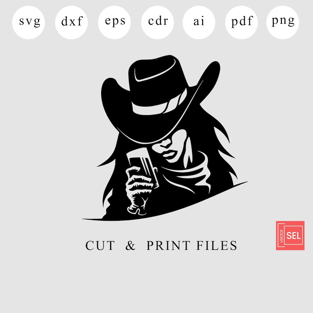 Western Cowgirl Dxf Files, Western Laser Cut, Cowgirl Svg File for ...