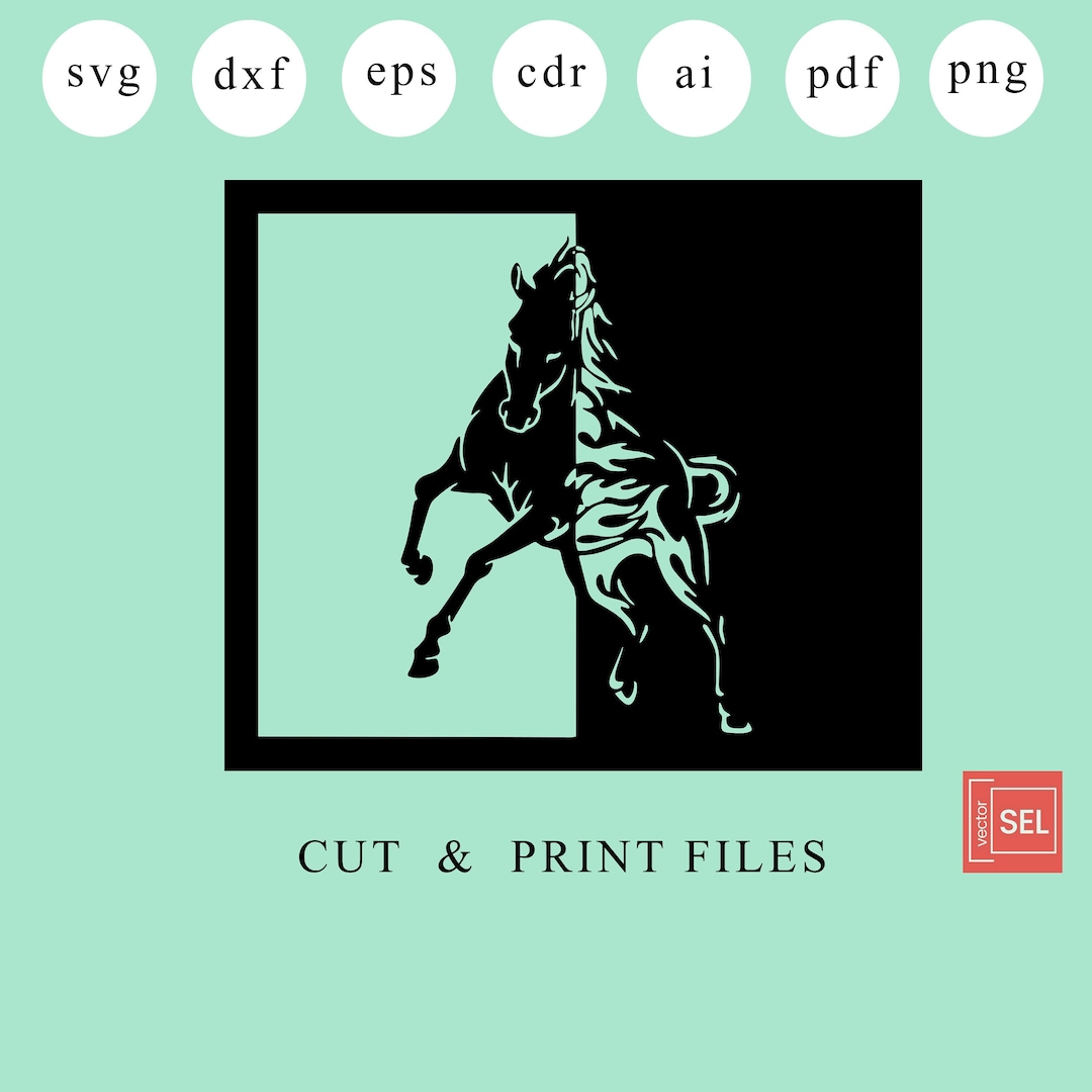 Horse Dxf Files Horse Laser Cut Horse Svg File for Cricut Horse Metal ...