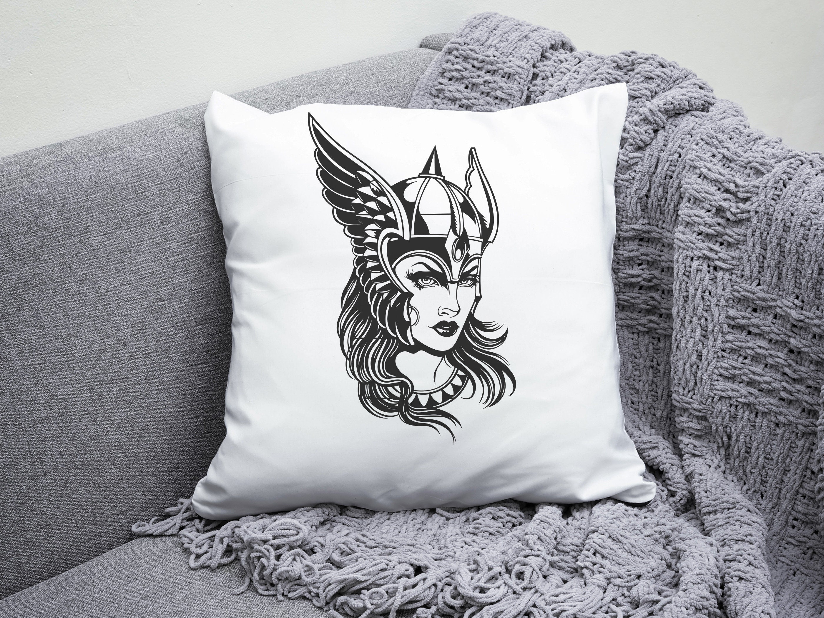 Valkyrie Portrait Dxf Files, Pagan Laser Cut, Valkyrie Svg File for ...