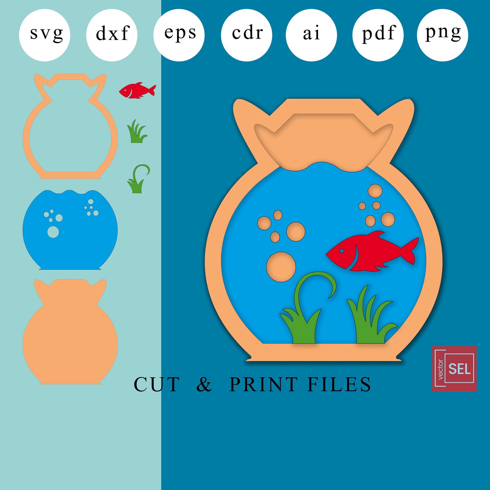Aquarium Dxf Files Aquarium Fish Laser Cut Aquarium Svg File for Cricut ...