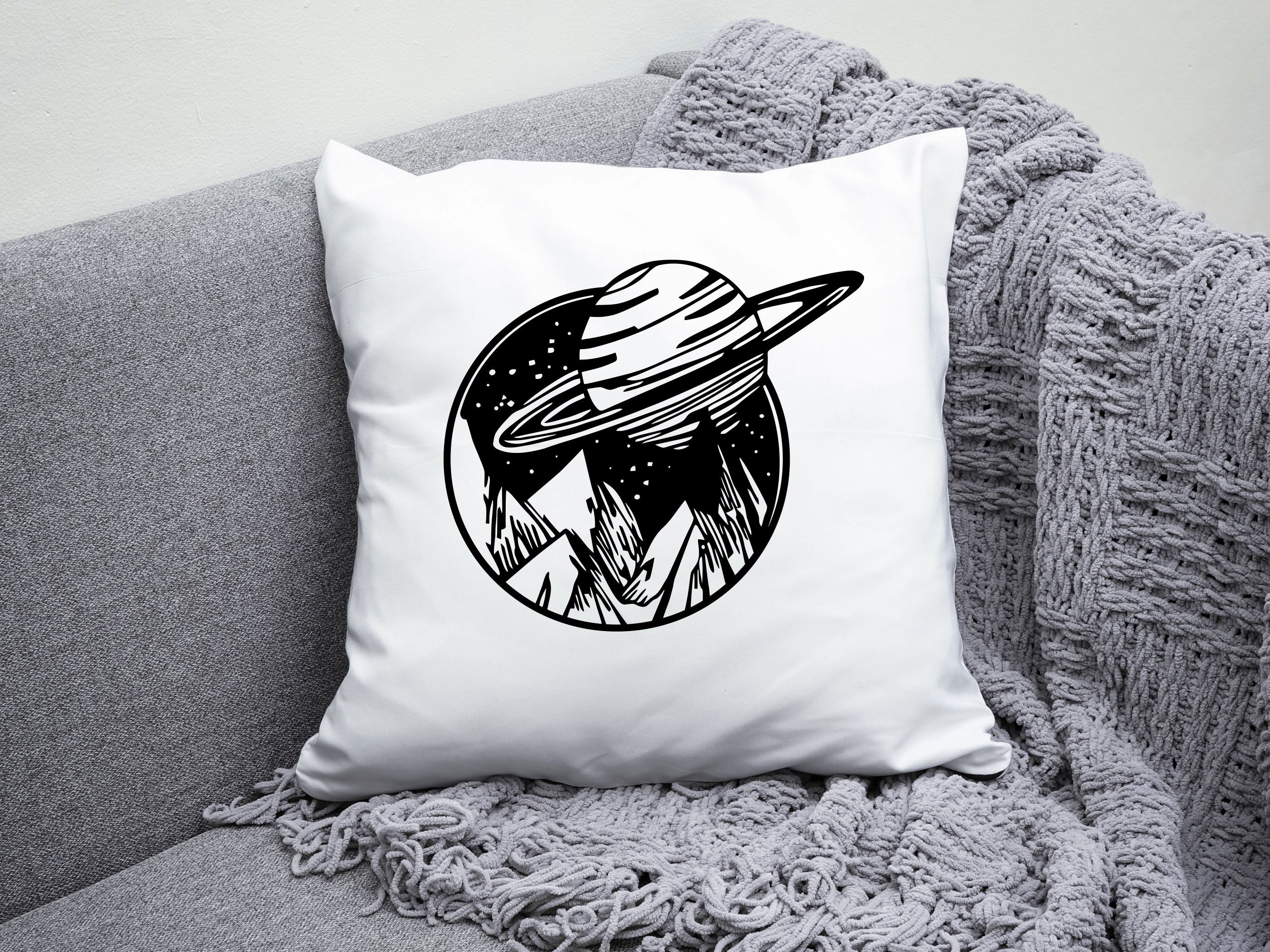 Space Mountain Scene Dxf Files Saturn Mountain Laser Cut Space Svg File ...