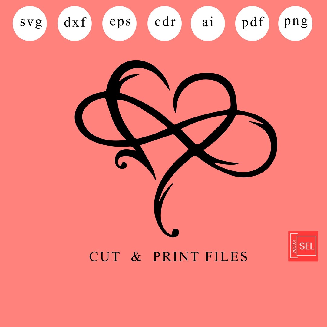 Infinity Heart Dxf Files Infinity Heart Laser Cut Infinity - Etsy
