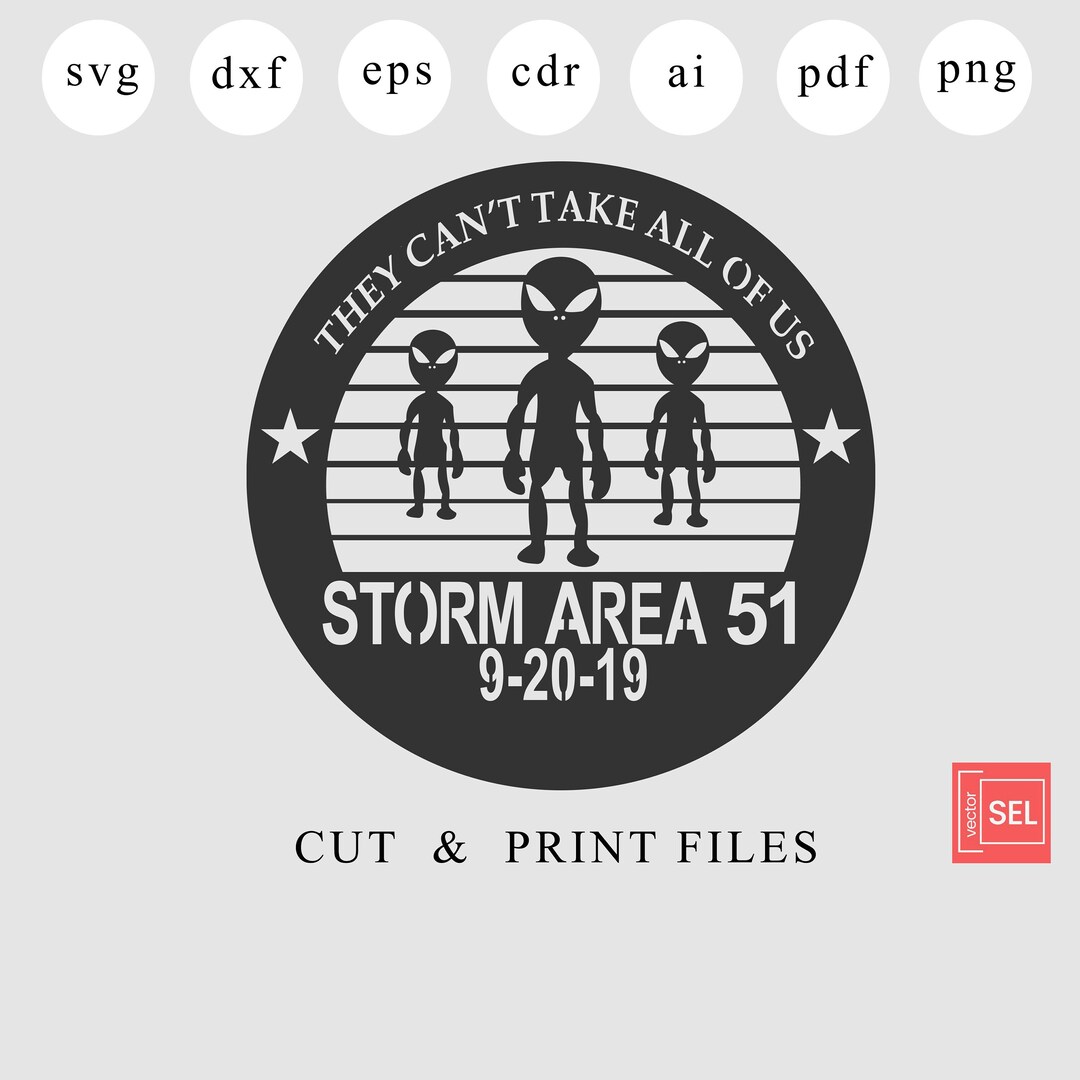 Storm Area 51 Dxf Files, Alien Laser Cut, Odd Svg File for Cricut, ET ...