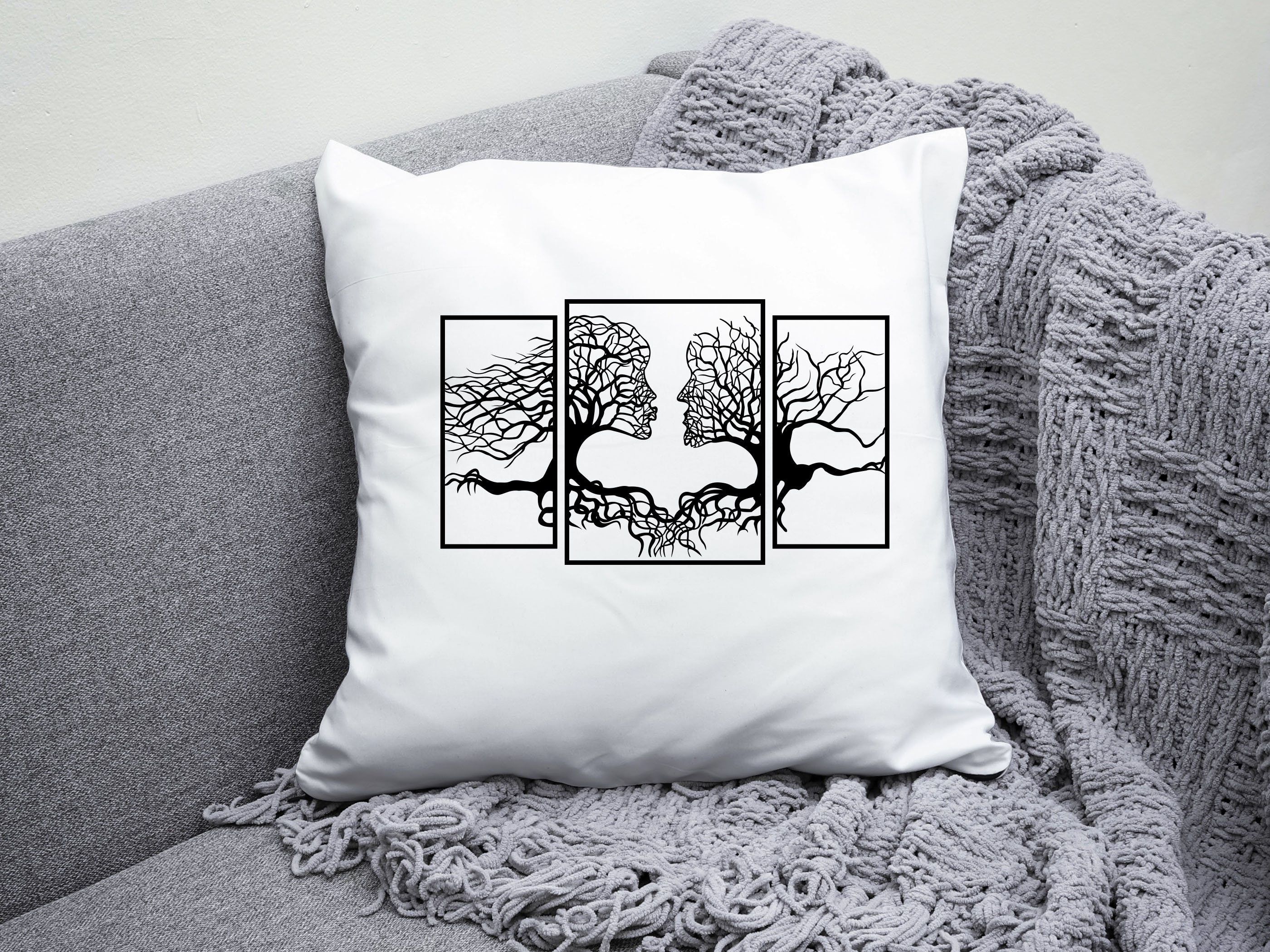 Tree Faces Dxf Files Tree Faces Laser Cut Tree Faces Svg File for ...