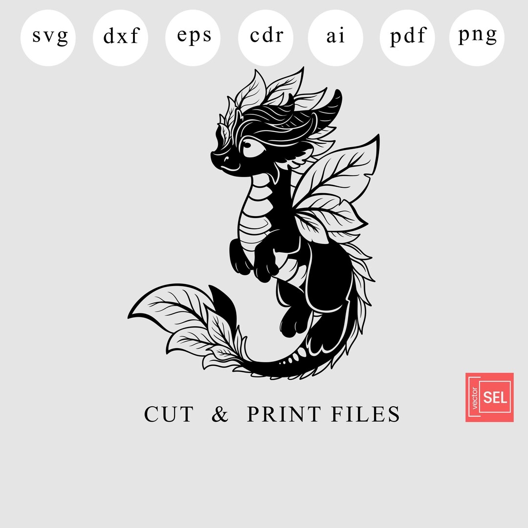 Baby Dragon Dxf Files, Mythical Beast Laser Cut, Snake Svg File for ...