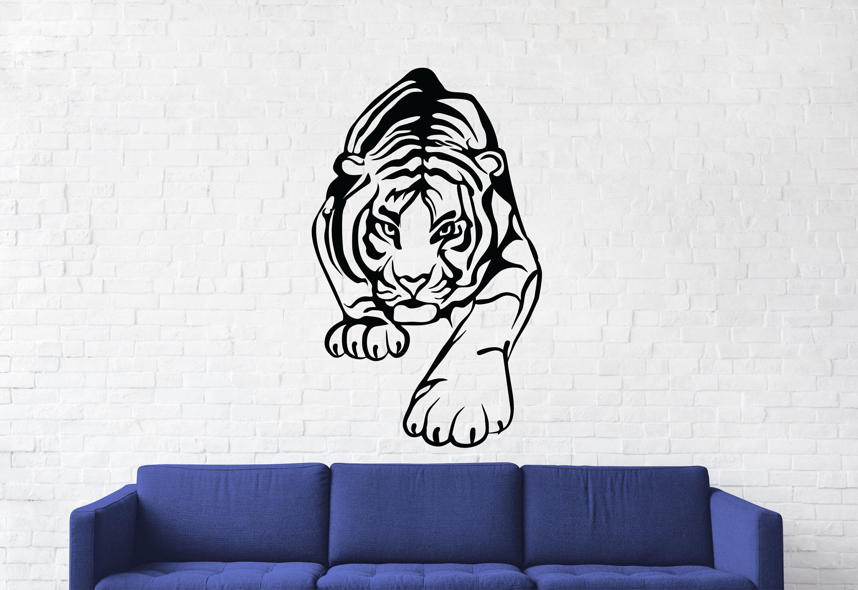 Hunting Tiger Dxf Files Hunting Tiger Laser Cut Bengal Tiger Svg File ...