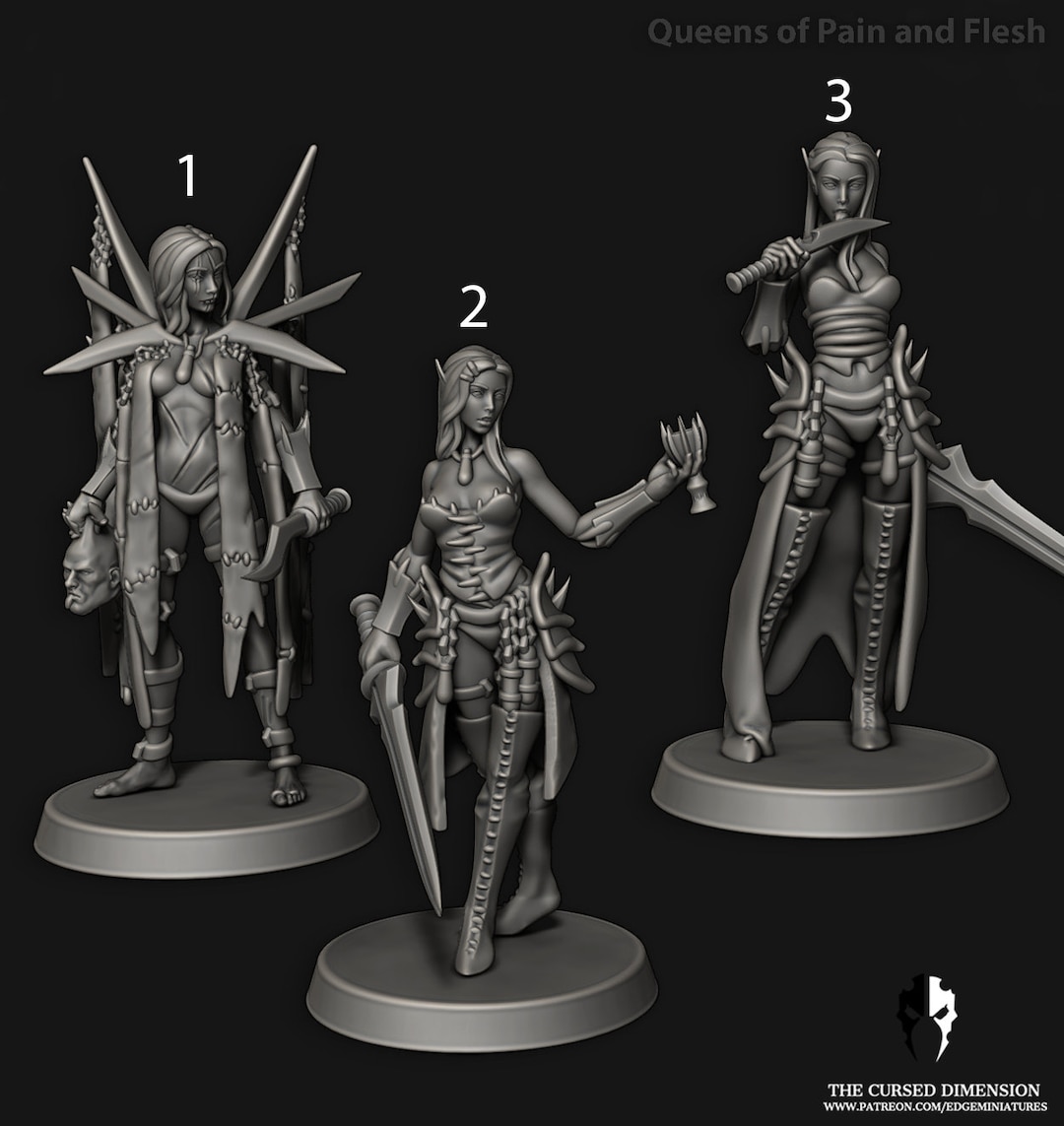 28mm/54mm Dark Elf Queens, Sorceress Mages, Captains, Space Elves - Etsy UK