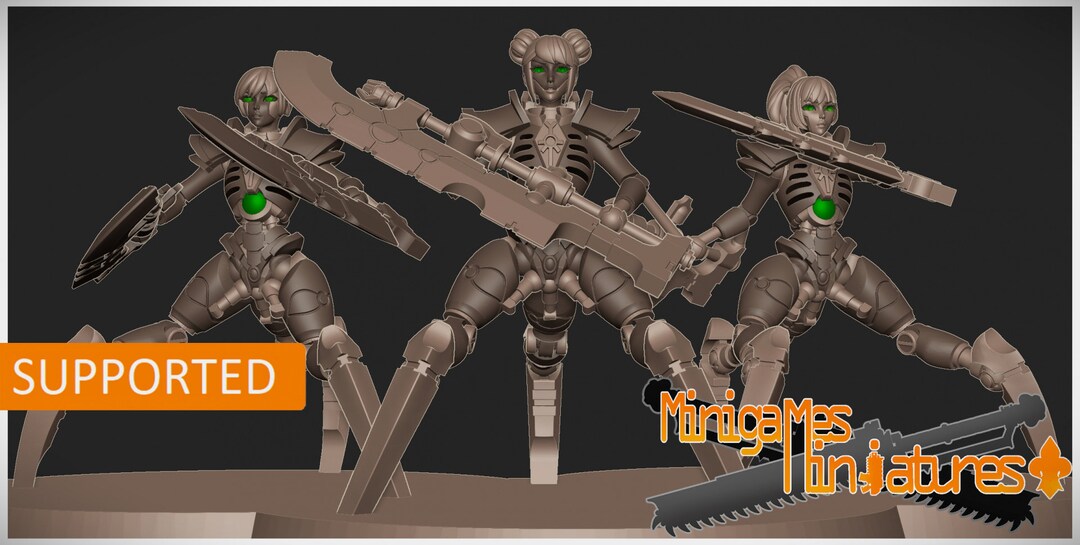28mm Necro Destroyers Anime Figurines, Space Tomb Robot, Minigame ...