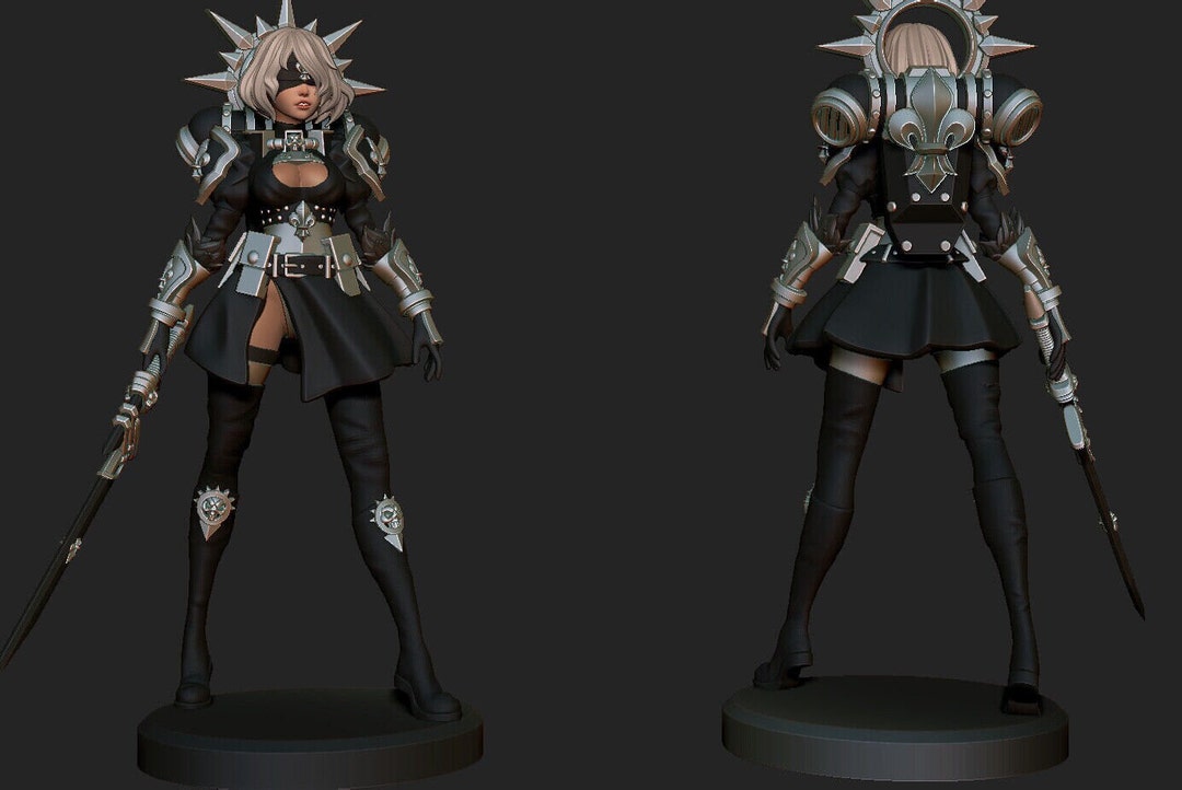 28mm/54mm Female 2B Nier Style Compatible Wargames - Etsy