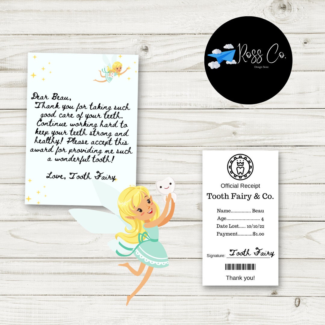 Tooth Fairy Letter Template, Tooth Fairy Editable Download - Etsy