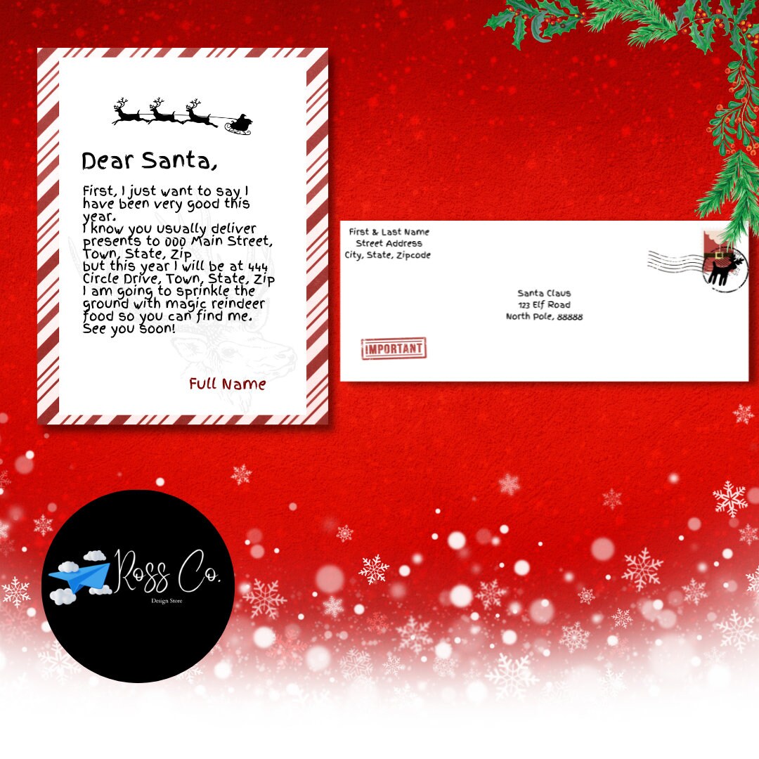 Address Change Letter to Santa Letter to Santa Template - Etsy