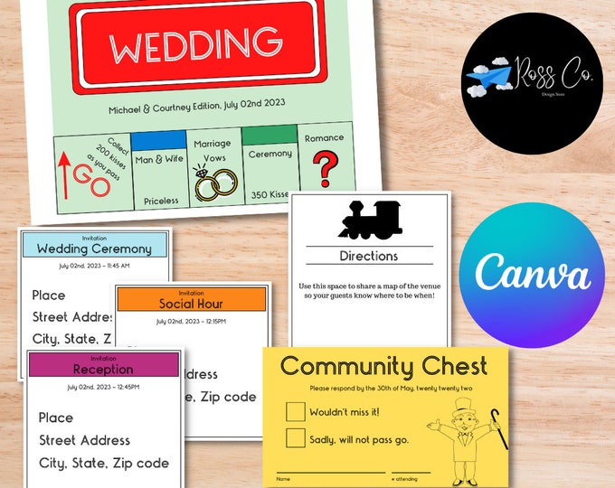 Monopoly Board Game Themed Invitation Wedding, Mitzvah, Any Event ...