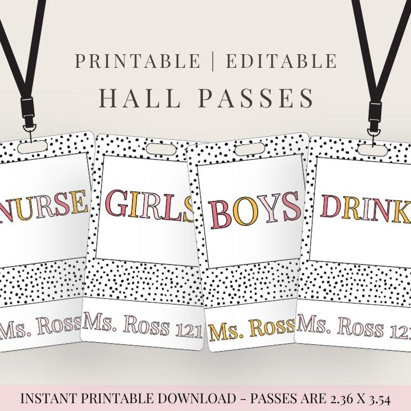 Bathroom Passes - Etsy