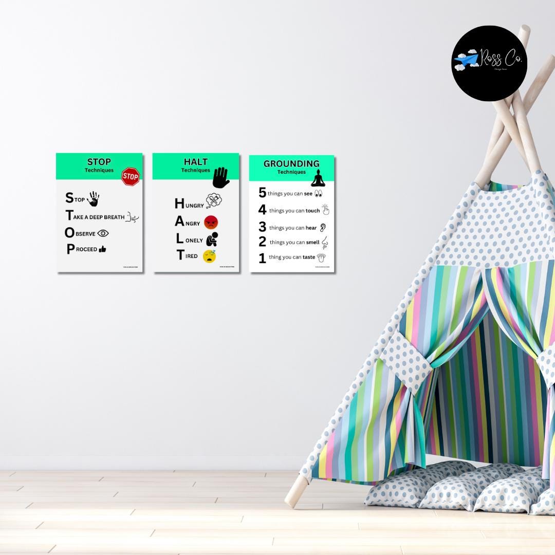 Emotion Regulating Posters, Children's Mental Health Posters, Children ...