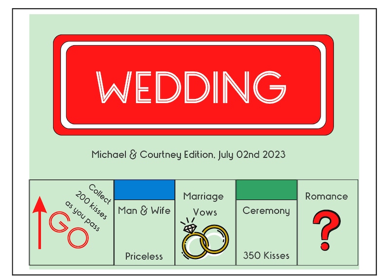 Monopoly Wedding Invite Bundle- Monopoly Wedding Invitation- Wedding ...