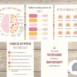 Mental Health Poster Bundle, Growth Mindset, Daily Affirmation, Therapy ...