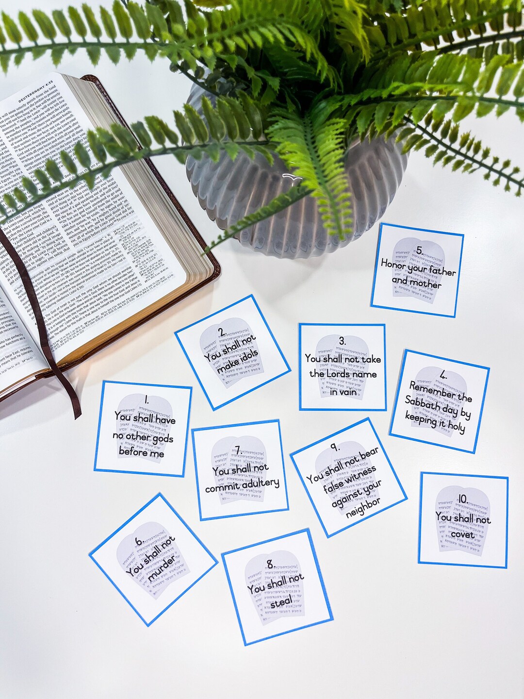 Ten Commandments Memorization Flashcards, Ten Commandments Memory Match ...