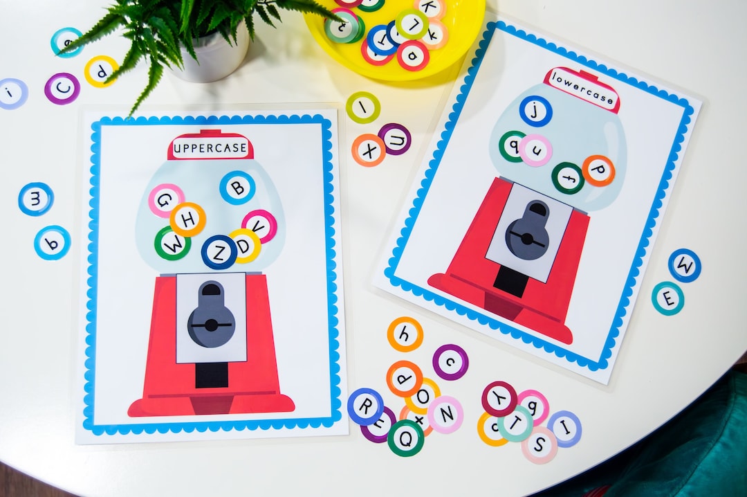 Gumball Alphabet Sorting Printable, Preschool & Kindergarten Learning ...