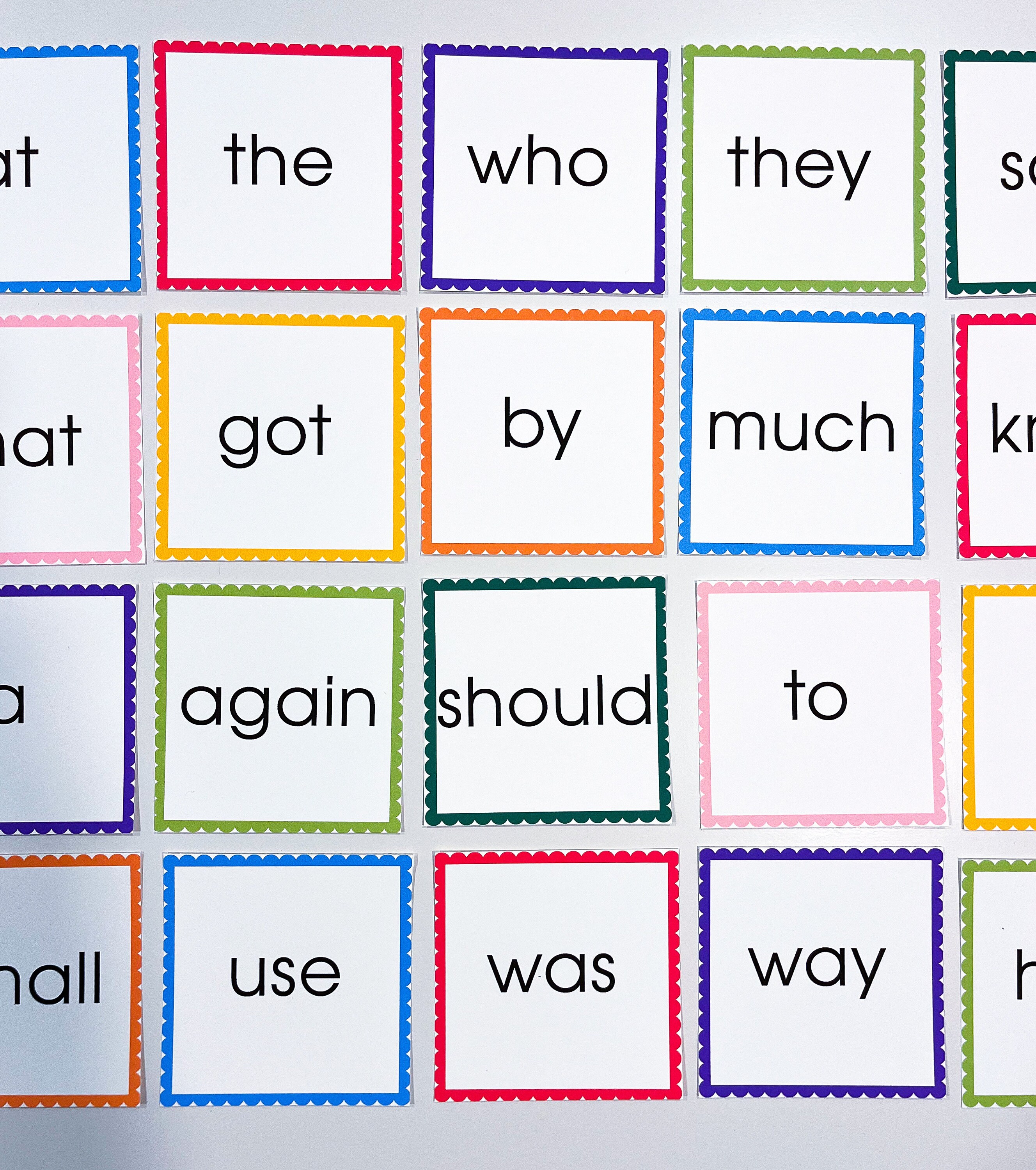 163 Sight Word Flashcards in Black & Multicolor Borders - Etsy
