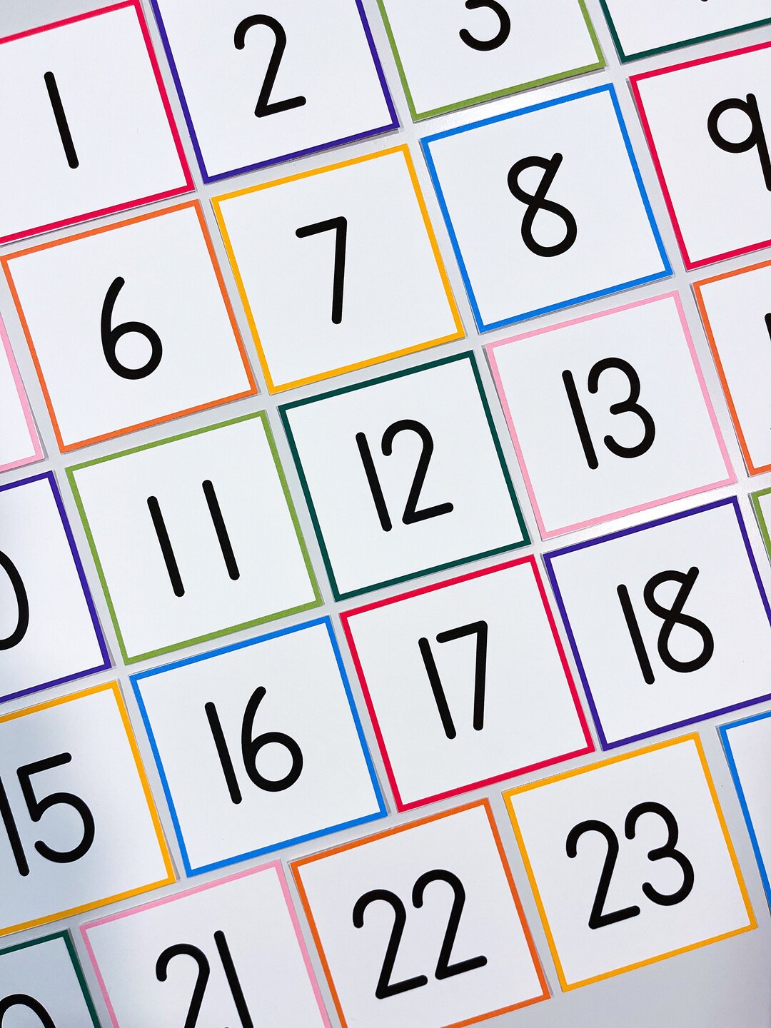 0-25 Number Flashcards Printable, Square Flashcards, in Multicolor ...