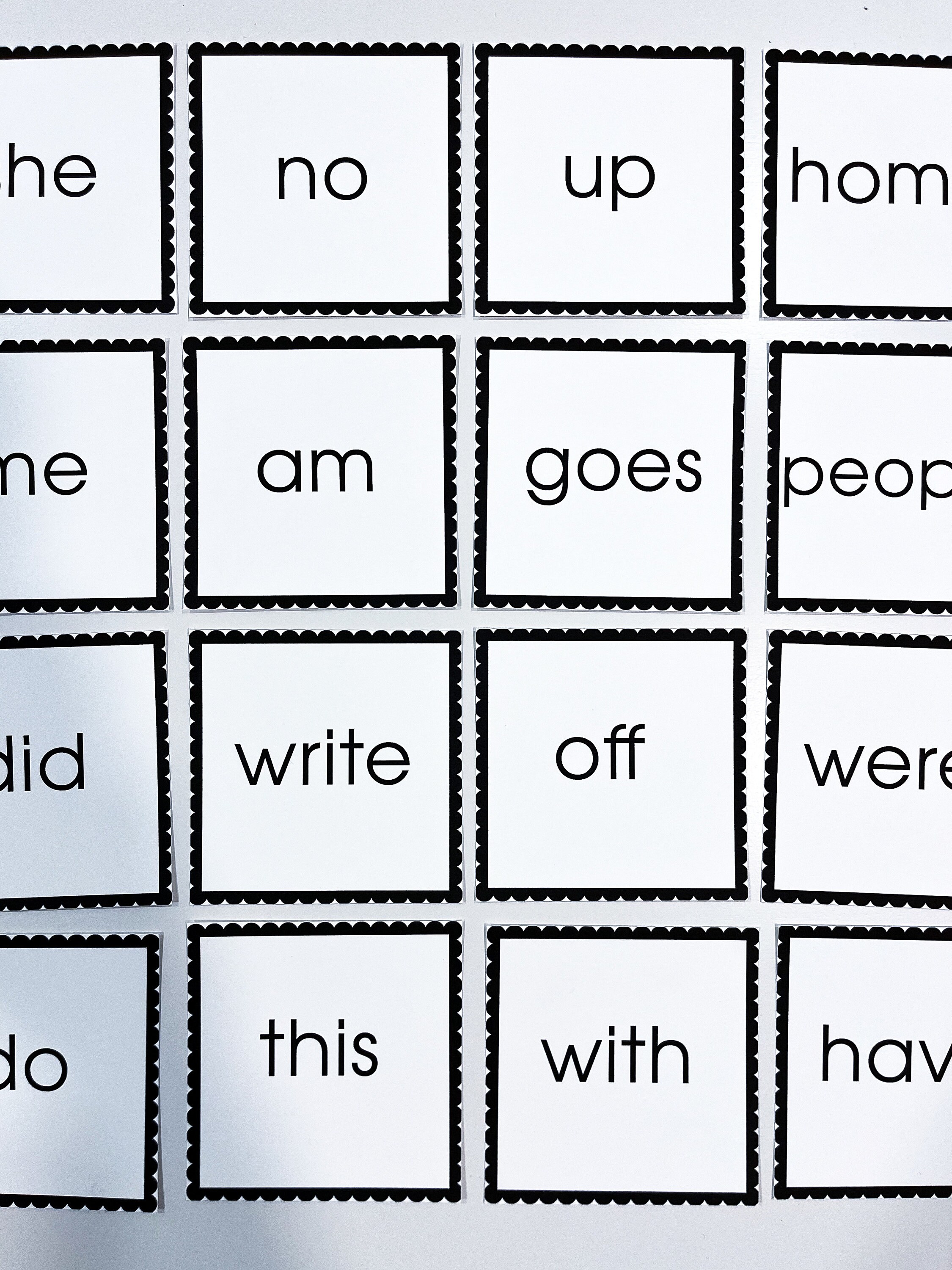 163 Sight Word Flashcards in Black & Multicolor Borders - Etsy