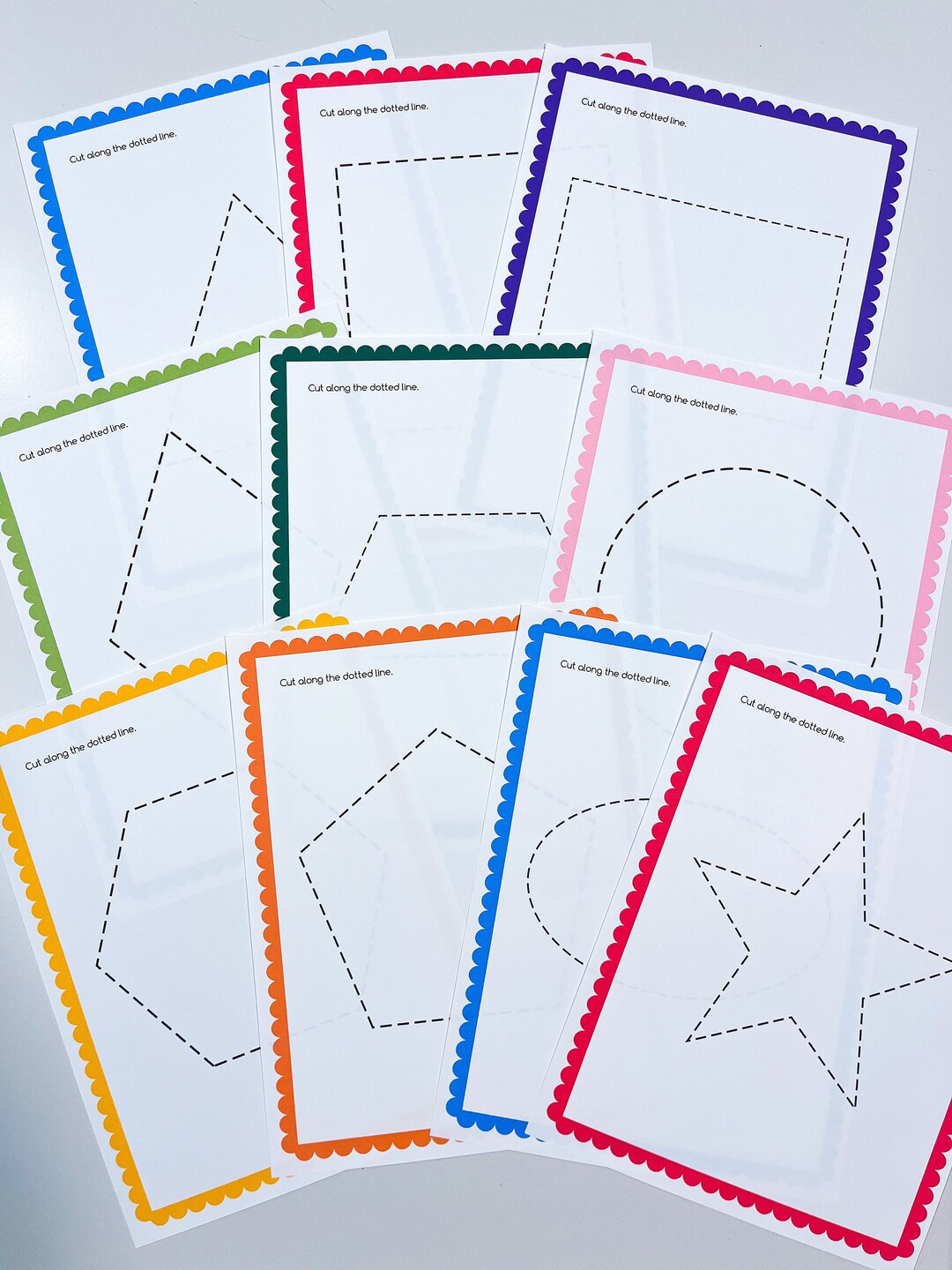 Scissor Skills Shapes Cutting Practice, Level 1 - Etsy