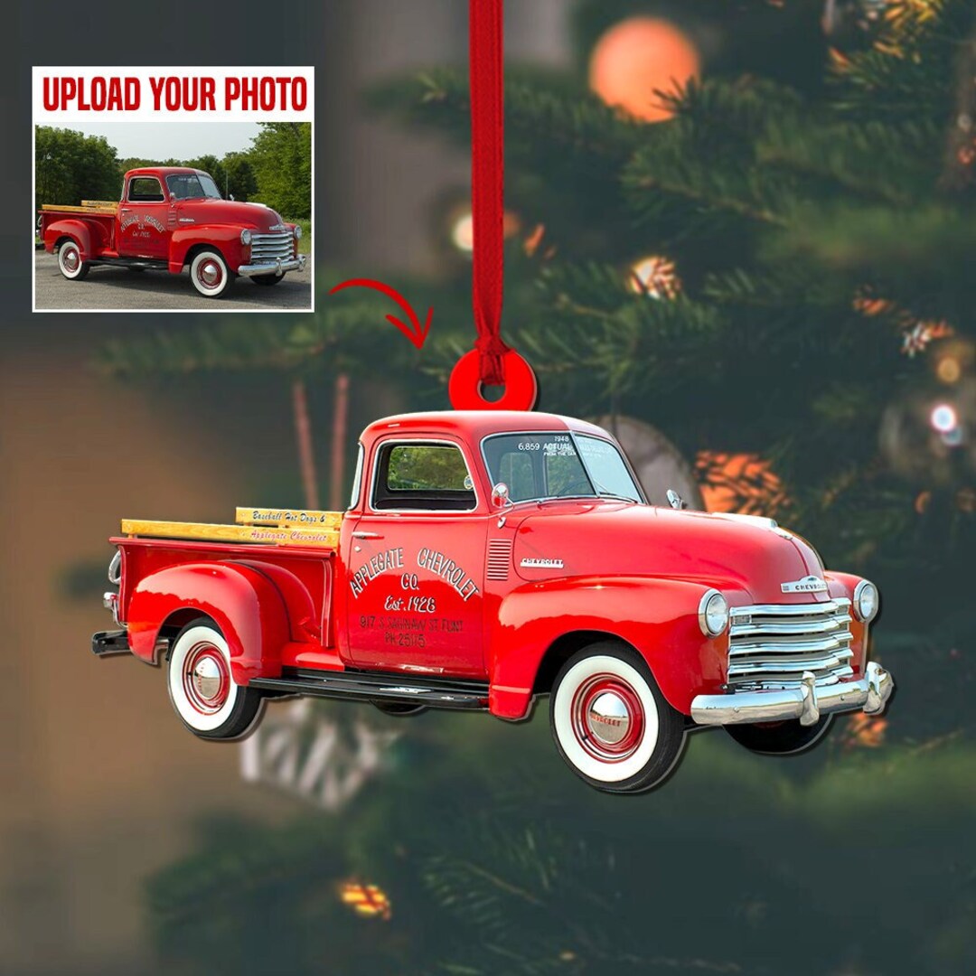 Personalized Chevy Truck Photo Ornament, Chevy Truck Christmas Ornament ...