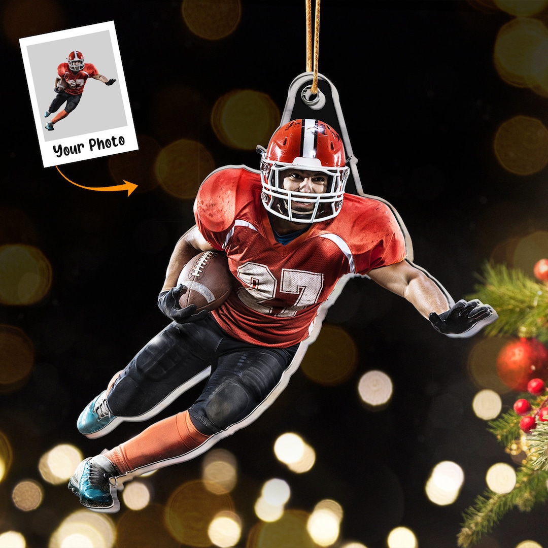 Personalized Football Player Photo Ornament Football - Etsy