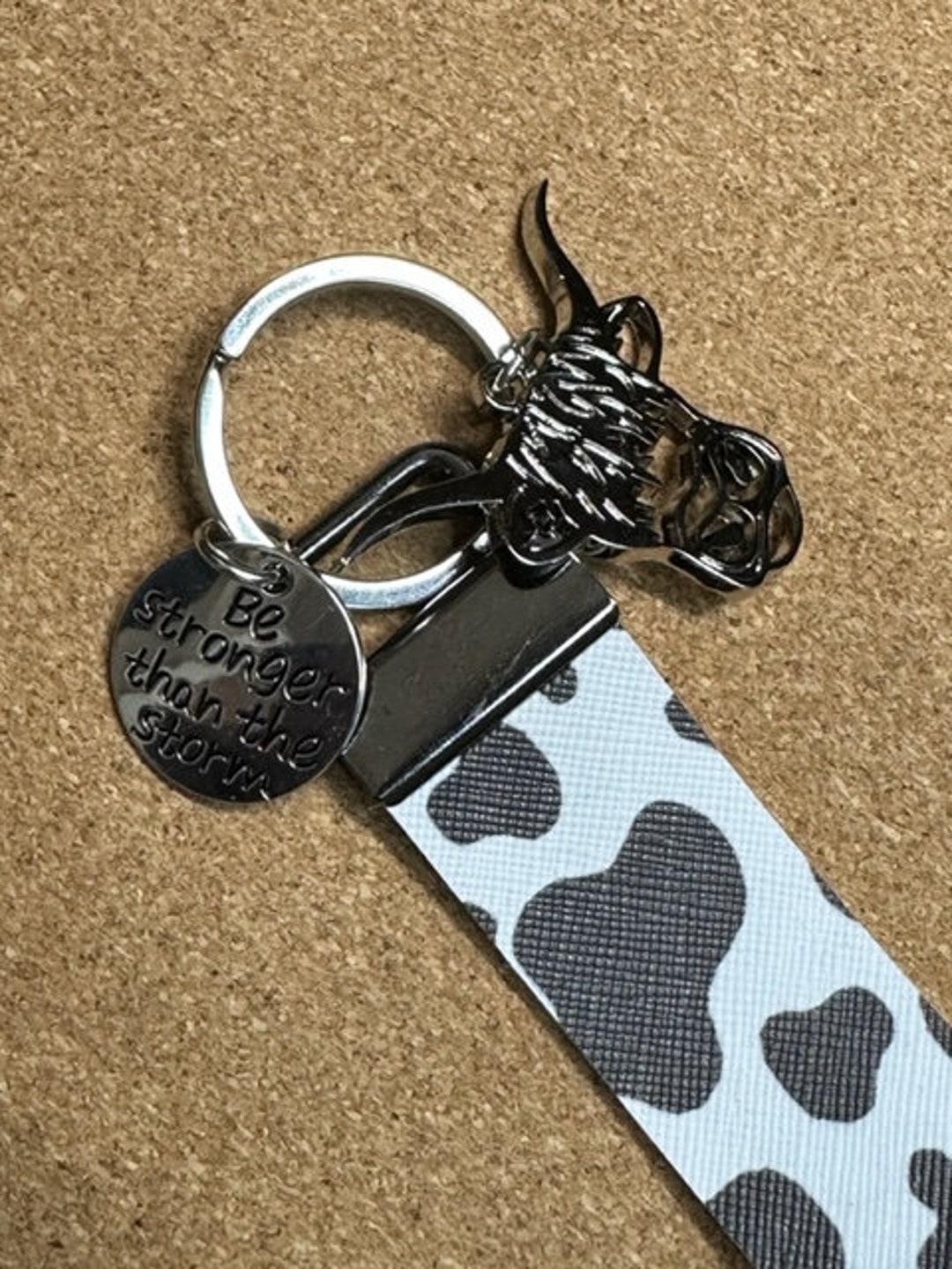 Cow Print Wristlet With Affirmation - Etsy