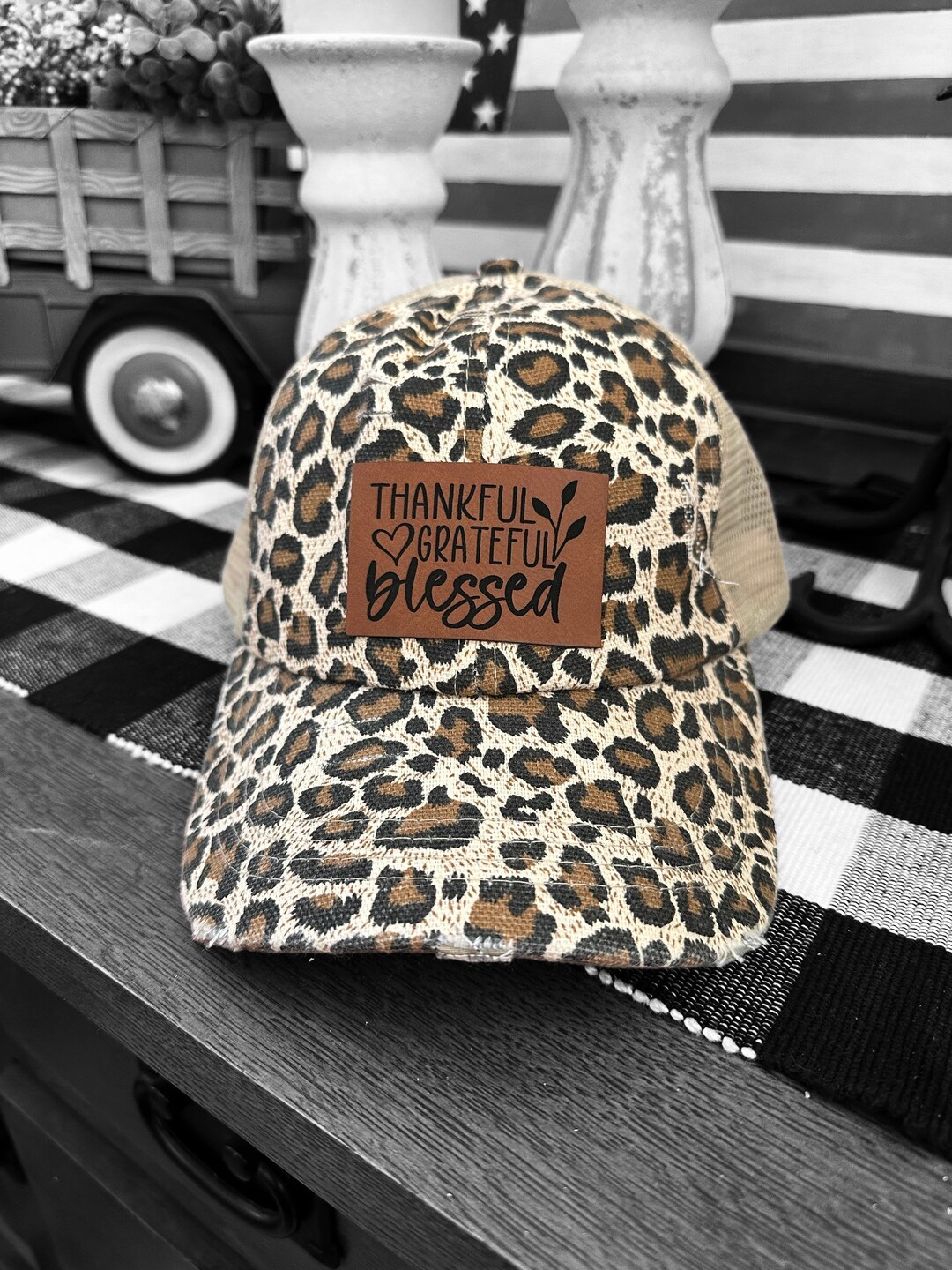 Custom Leather Patched Hat - Etsy