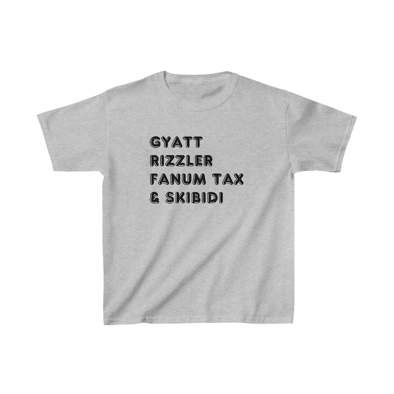 Gyatt Rizzler Fanum Tax Skibidi Kids Cotton T-shirt - Etsy