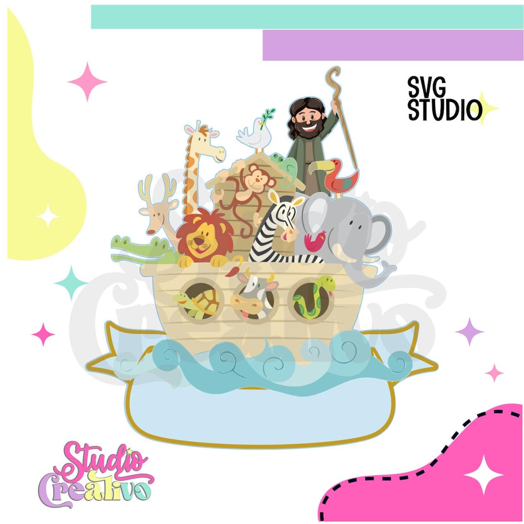 Template Topper Capas Arca De Noe Cricut Y Silhouette | Archivo SVG ...