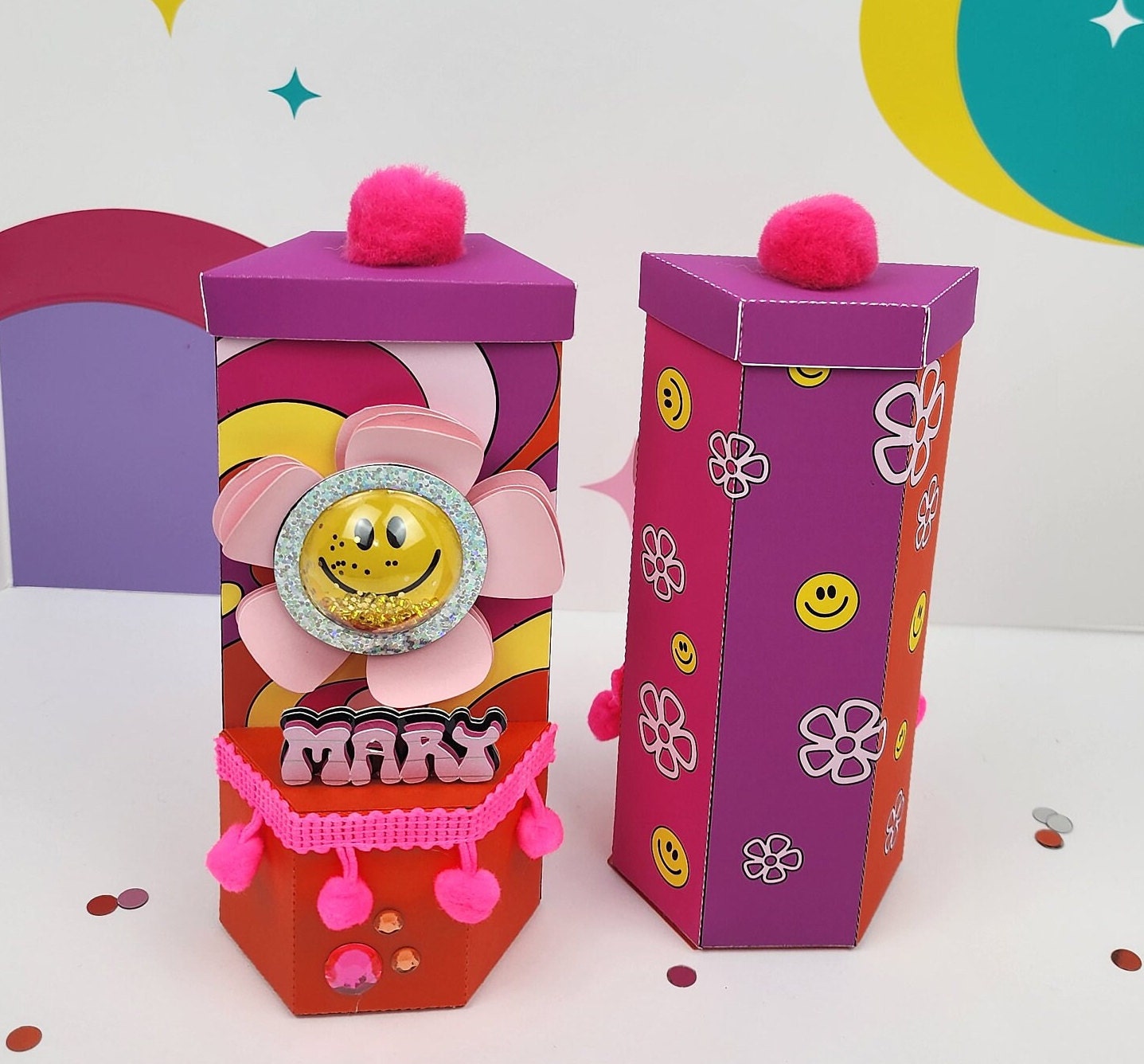 Half Hexagonal Box Template With Stage, Compatible With Silhouette and ...