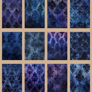 Distressed Gothic Damask Digital Paper, Rustic Vintage Textured Paper ...