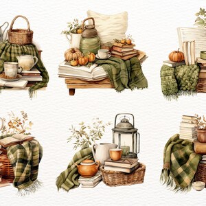Watercolour Cozy Autumn Clipart Bundle, Fall Clipart, Autumn Decor ...