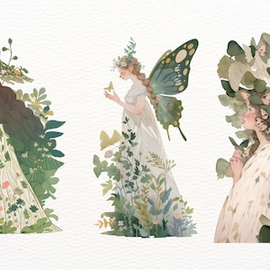 Whimsical Forest Fairies Clipart Bundle, Mythical Fairies Png, Fantasy ...