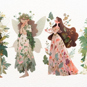 Whimsical Forest Fairies Clipart Bundle, Mythical Fairies Png, Fantasy ...