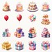 Watercolour Birthday Clipart Bundle, Birthday Baloons Clipart, Gift ...
