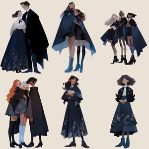 Ravenclaw Student Vibes Clipart Bundle, Ravenclaw Style Png, Occult ...