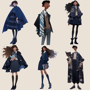 Ravenclaw Student Vibes Clipart Bundle, Ravenclaw Style Png, Occult ...