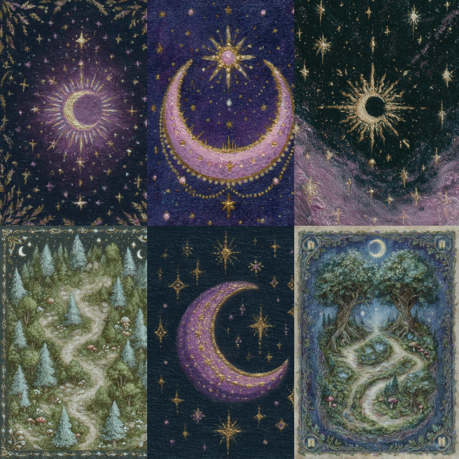 Vintage Forest Witch Spell Book Pages, Digital Printable Scrapbooking ...