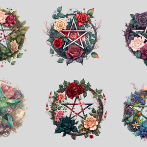 Best Watercolour Pentagram Clipart Bundle, Wiccan Png, Magic Clip Art, Mystical Clipart ...