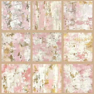 Pink Gold Distressed Grunge Digital Paper, Backgrounds With Distressed ...
