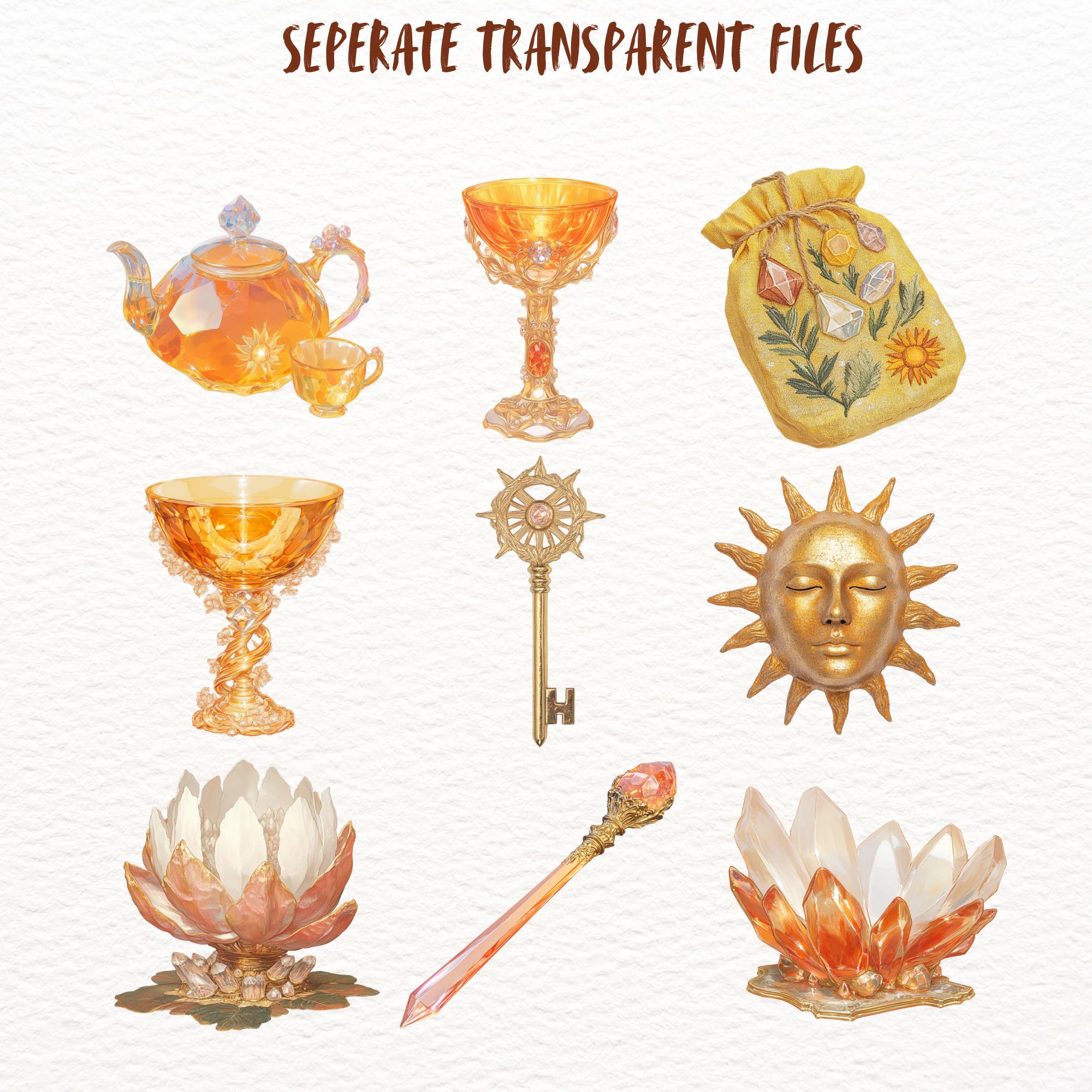 Witchy Sun Witch Clipart Bundle Celestial Wicca Sticker Set Magical ...