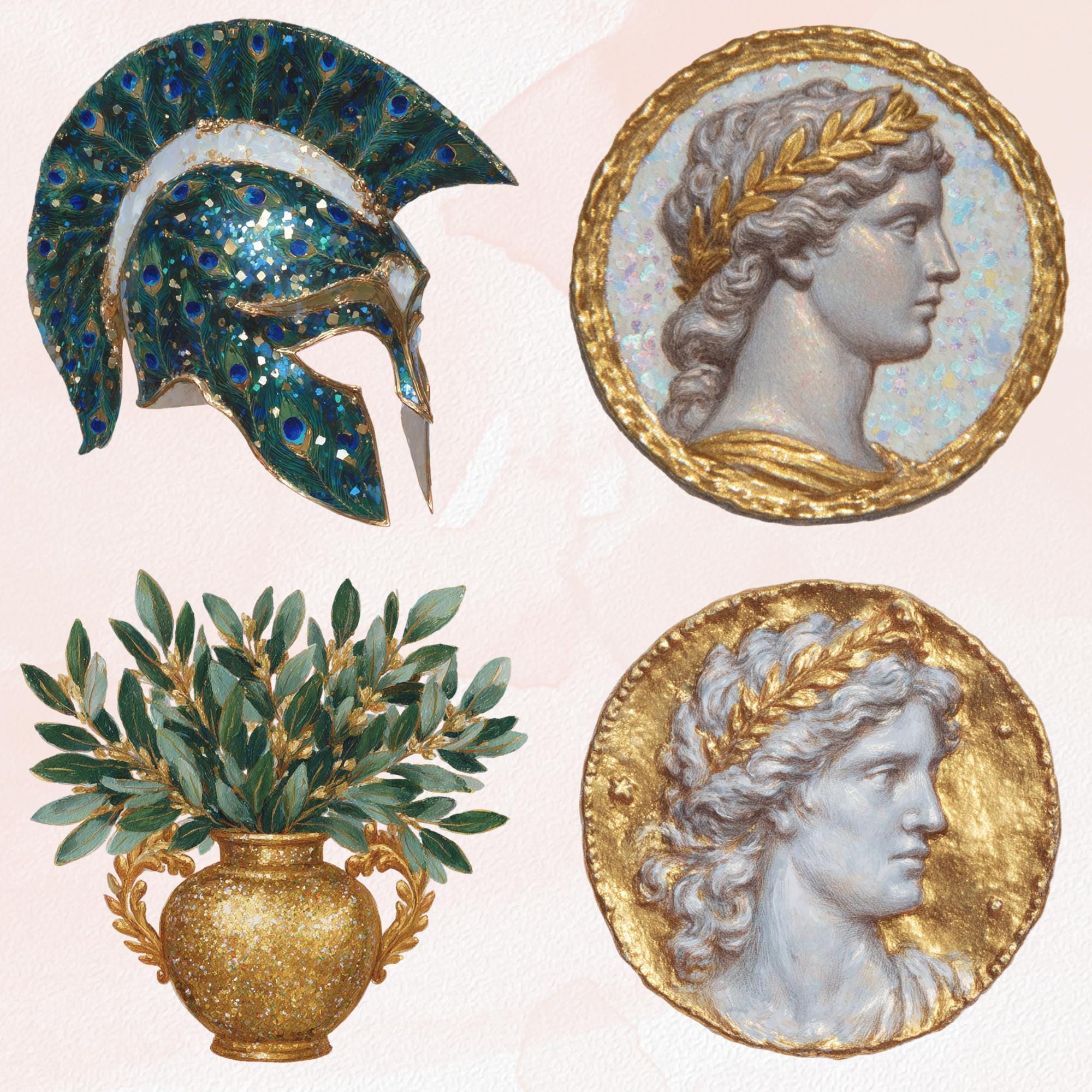 Dreamy Goddess Athena Clipart Bundle Vintage Sticker Set Goodnote ...