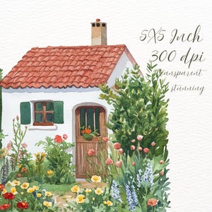 Watercolour Style Garden Summer Cottage Clipart Bundle, Cozy Goodnotes ...